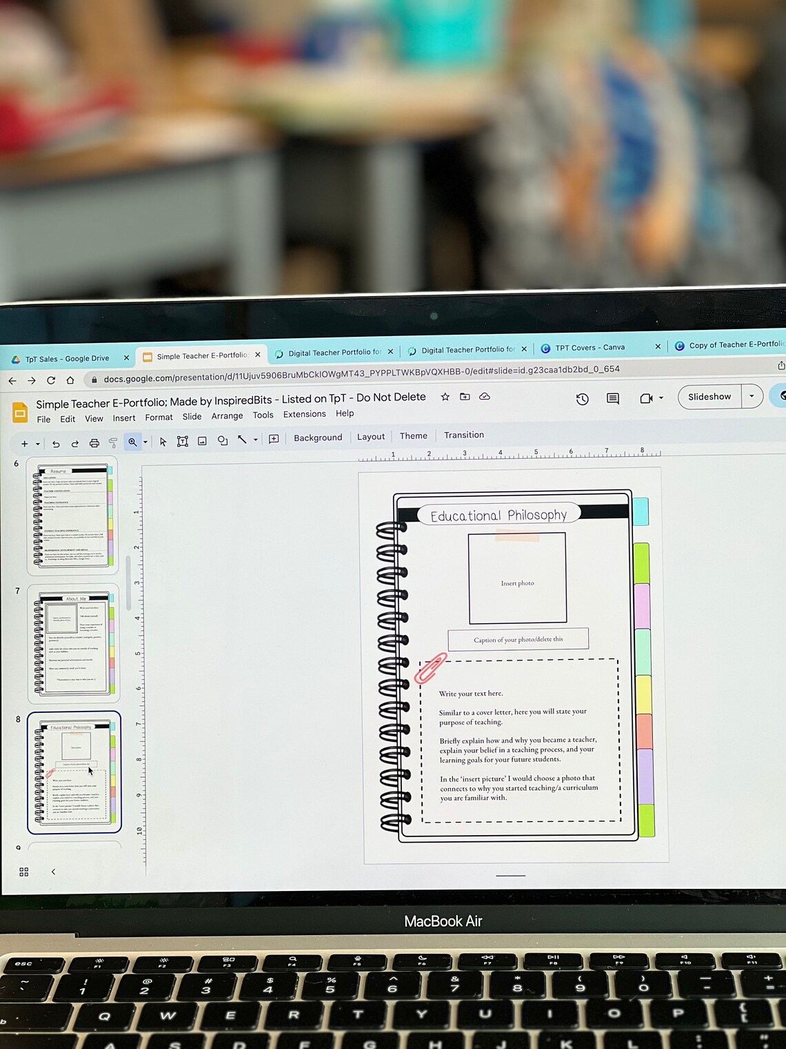 Digital Teacher Portfolio Template for School Interviews |tenure ...