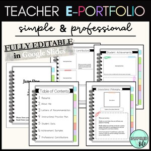 Digital Teacher Portfolio Template for School Interviews |tenure ...
