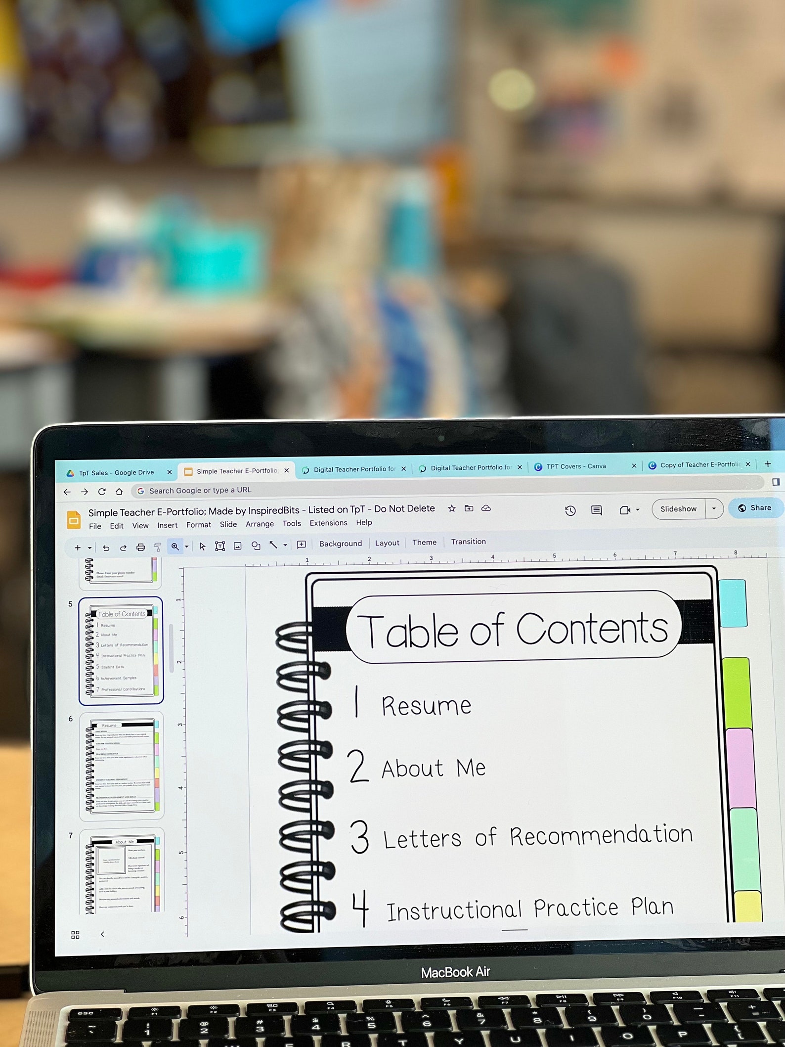 Digital Teacher Portfolio Template for School Interviews |tenure ...