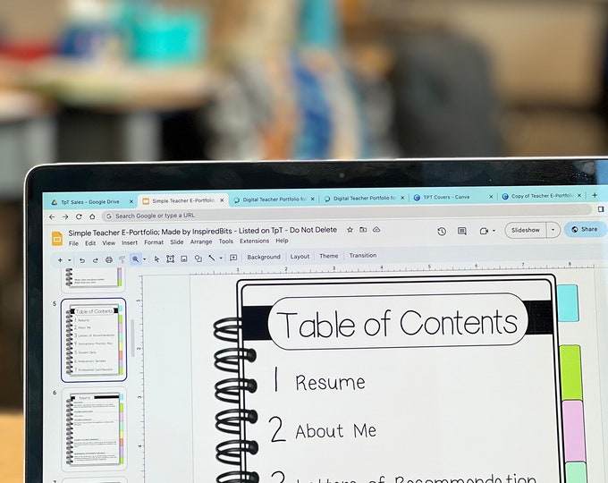 Digital Teacher Portfolio Template: Editable Google Slides (PDF Guide ...