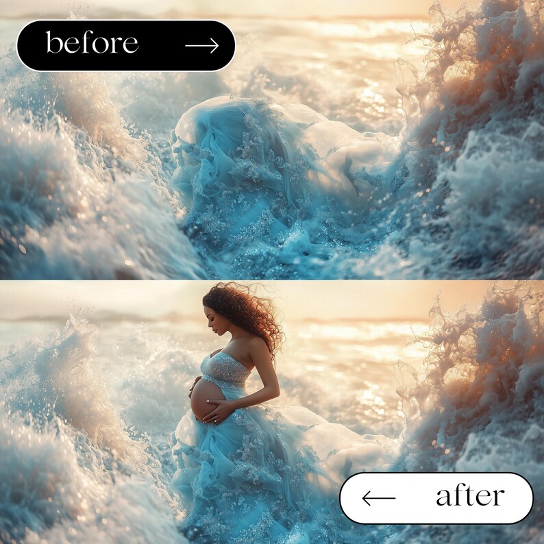 12 Waves Dress Digital Backdrop Overlay Fine Art Textures Overlays ...