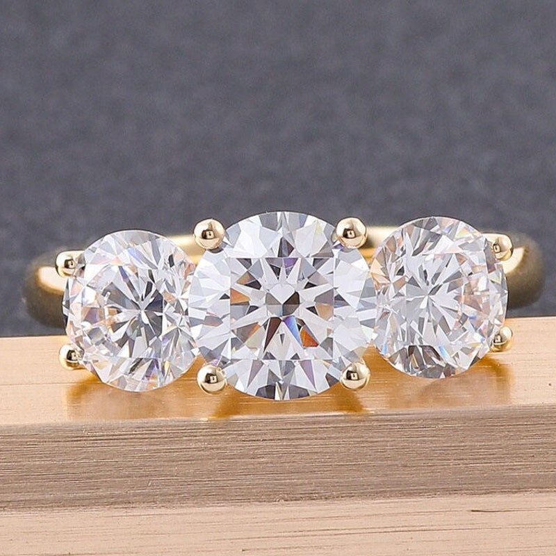 Round Stone Ring - Etsy