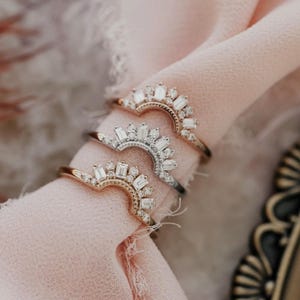 Baguette Lab Grown Diamond Wedding Band: Art Deco Nesting Ring - Etsy