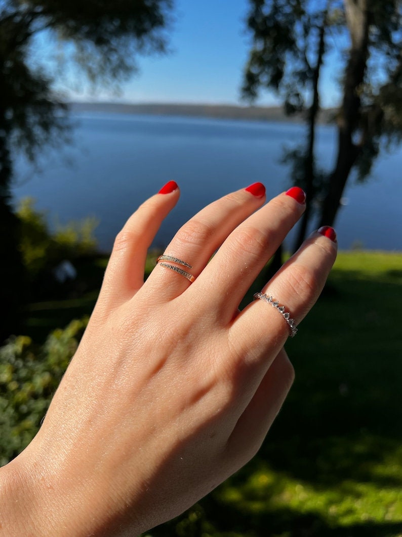 Round Cut Lab Grown Diamond Open Wrap Ring for Women, 14k Solid Gold ...