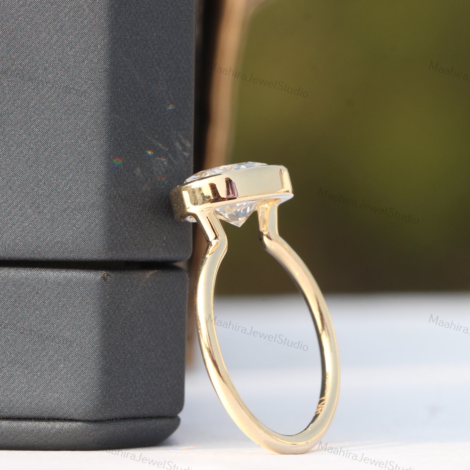 4CT Oval Cut East West Bezel Cetified Lab Grown Diamond Solitaire ...