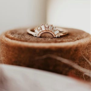 Baguette Lab Grown Diamond Wedding Band: Art Deco Nesting Ring - Etsy