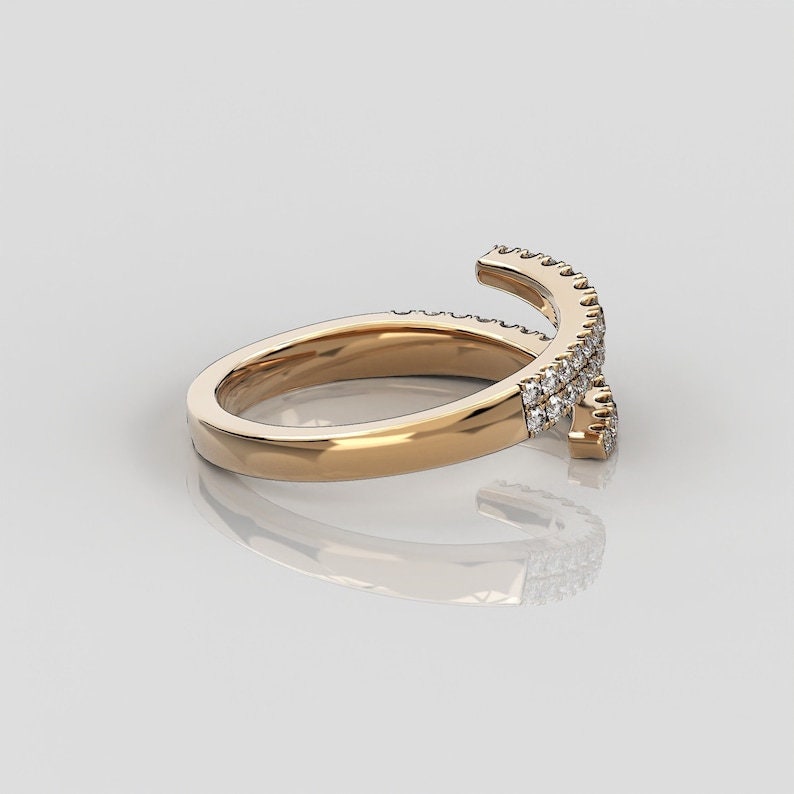 Round Cut Lab Grown Diamond Open Wrap Ring for Women, 14k Solid Gold ...