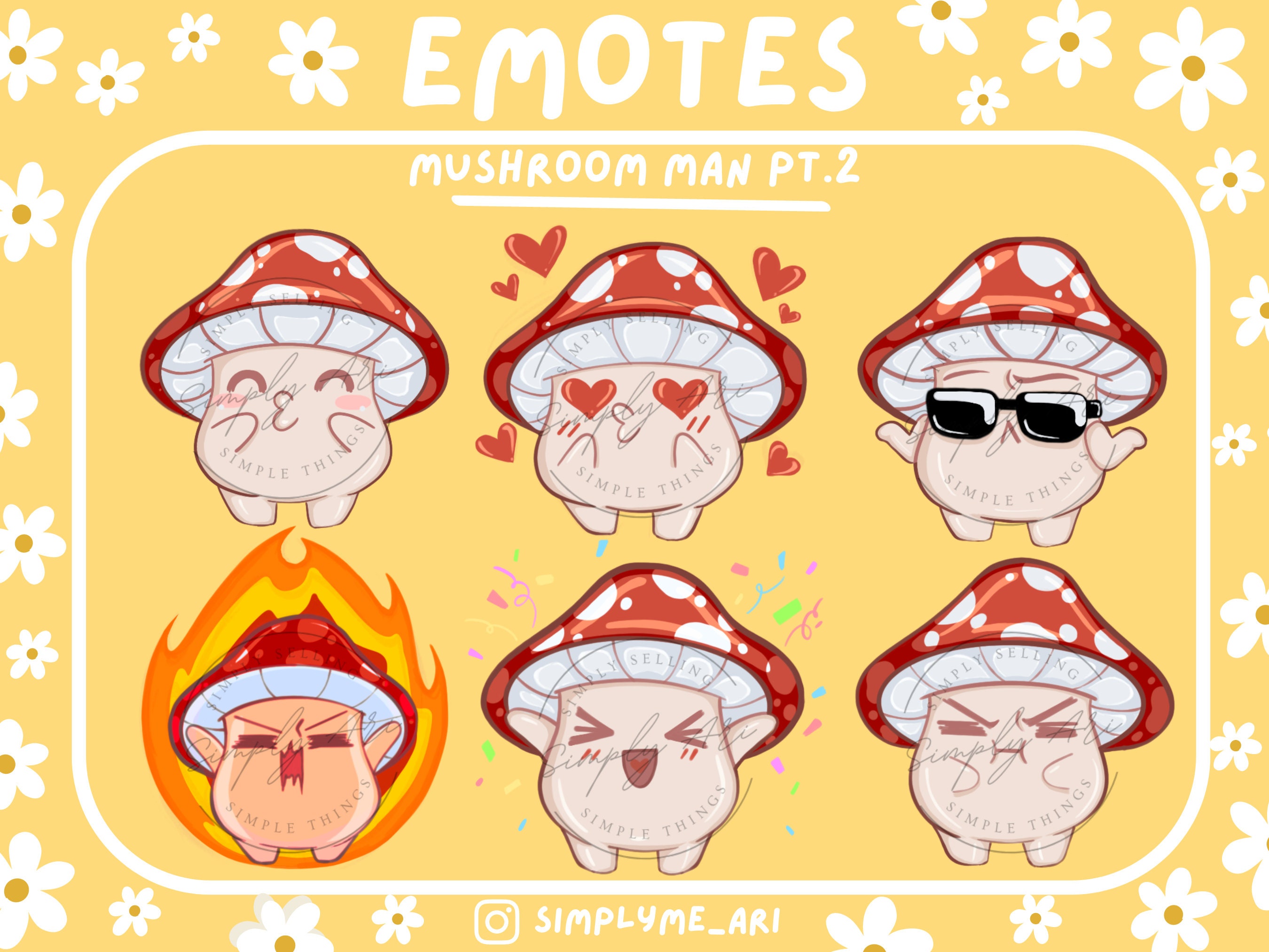 MUSHROOM MAN EMOTES Pt.2 (7) Twitch | Discord | Youtube | Streaming ...
