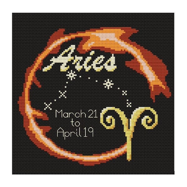 Aries Cross Stitch - Etsy