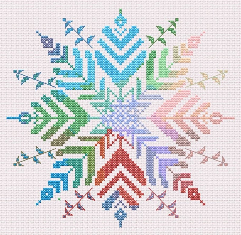 Magical Snowflake Cross Stitch Pattern - Etsy