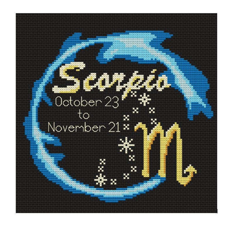 Scorpio Astrology Themed Cross Stitch Pattern - Etsy