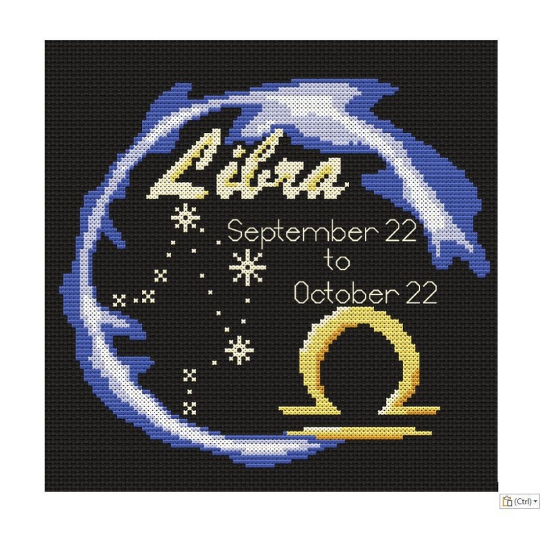 Libra Astrology Themed Cross Stitch Pattern - Etsy