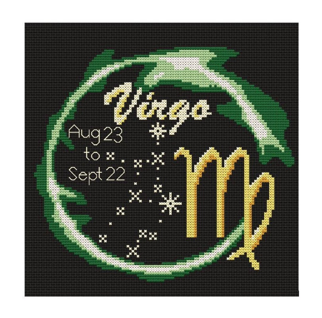 Virgo Astrology Themed Cross Stitch Pattern - Etsy