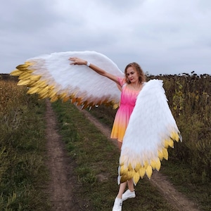 White and Gold Movable Dance Wings Stunning Performance Accessories - Etsy