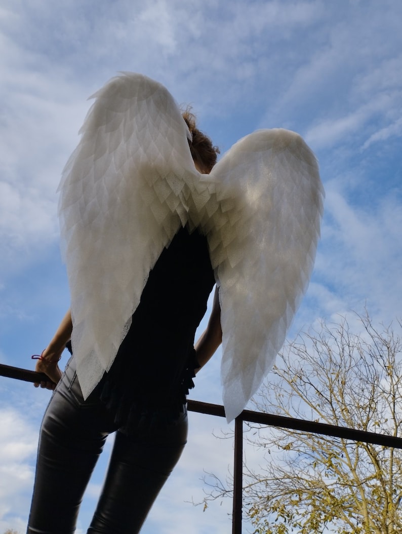 White Angel Wings Handcrafted, Realistic, White Feather Wings for ...