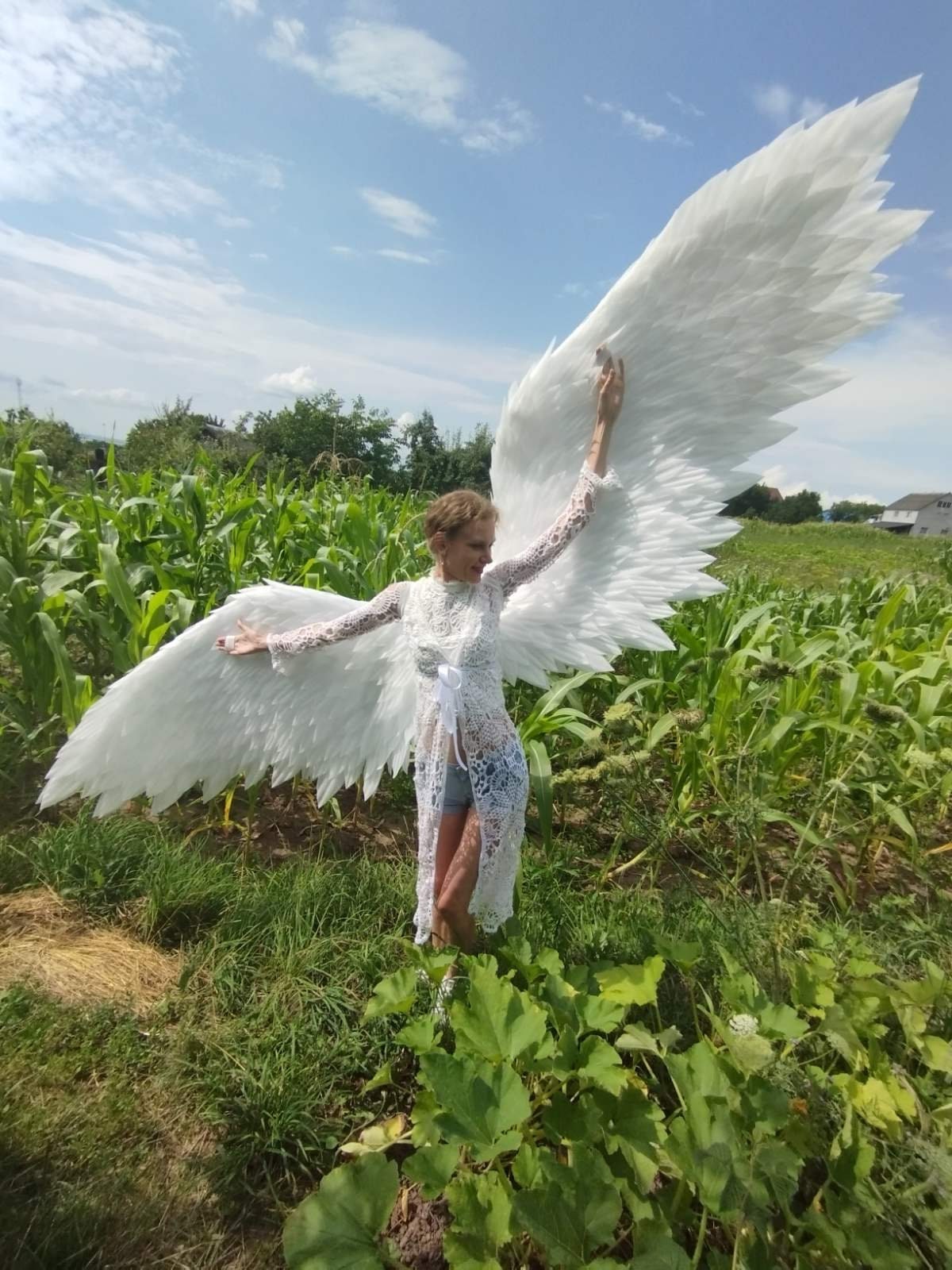 White Moveable Angel Wings for Versatile Cosplay, Wedding, and ...