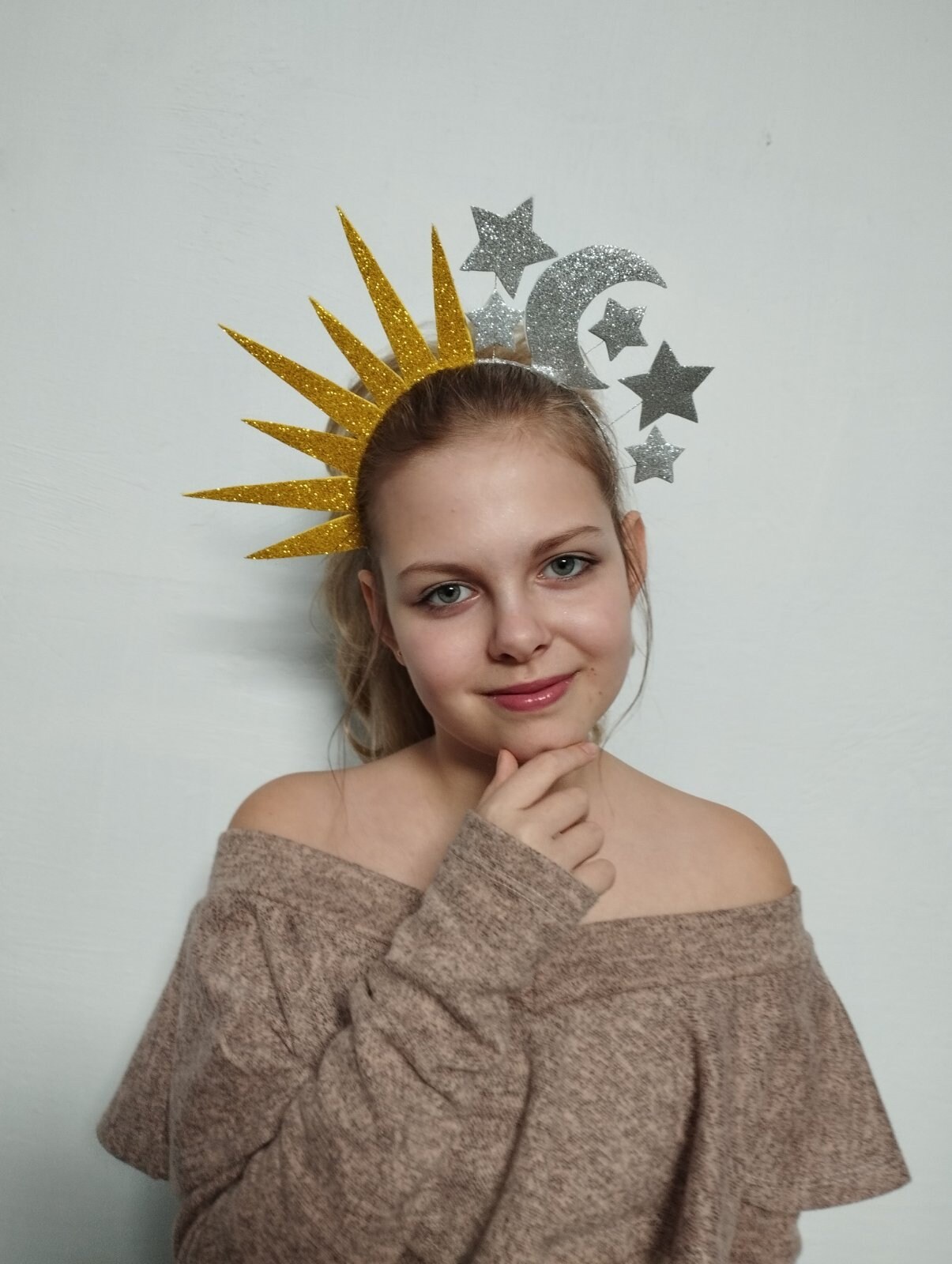 Headband Sun and Moon Crown With Moon and Stars Headpiece for Christmas ...