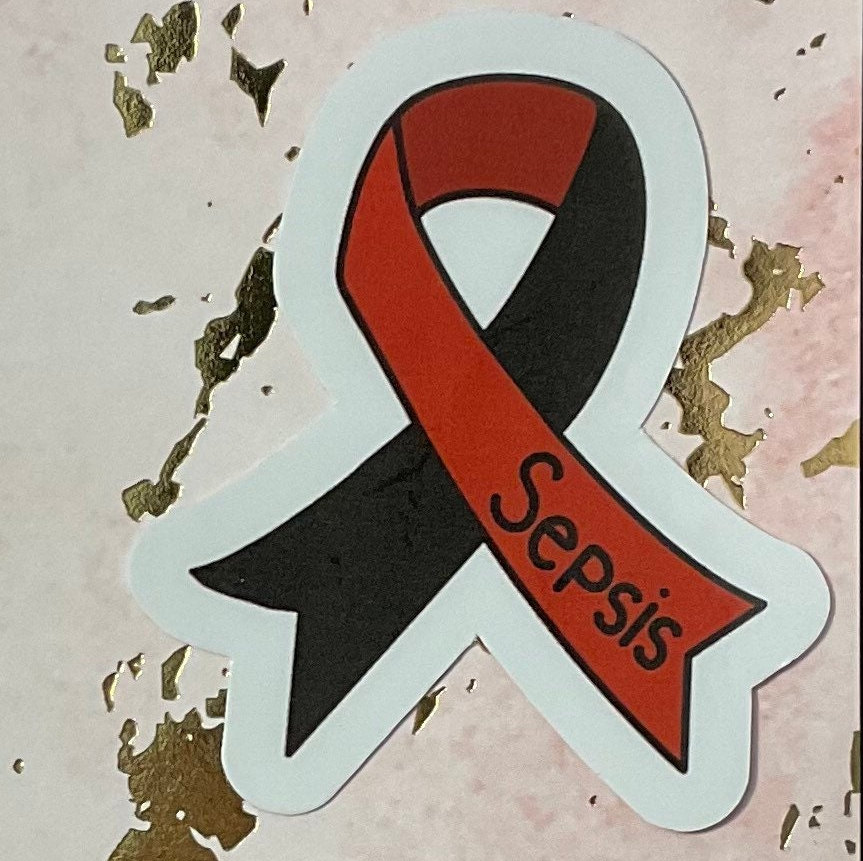 Sepsis Awareness Ribbon Sticker | Red Ribbon | Chronic Illness ...