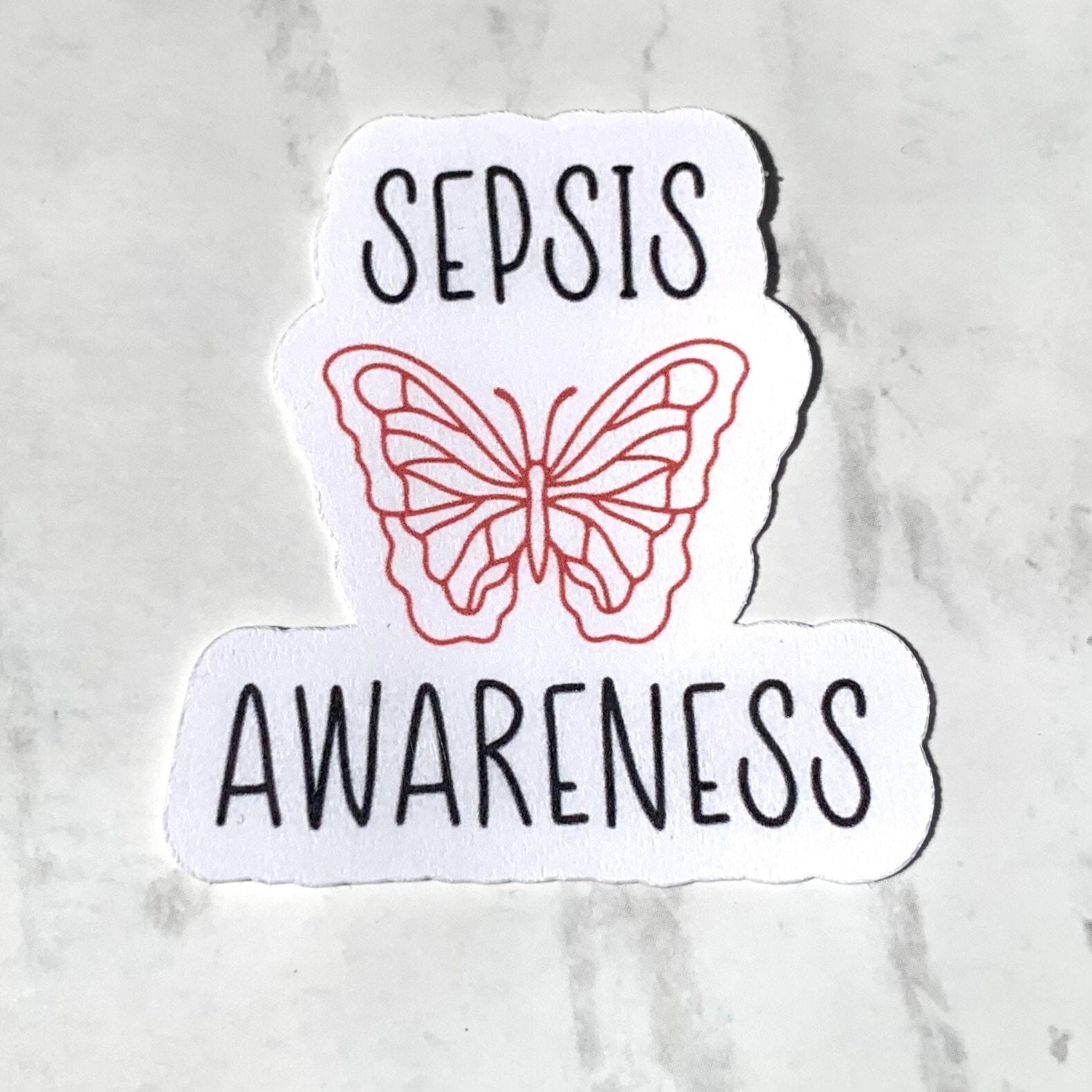 Sepsis Awareness Butterfly Sticker | Red Butterfly | Chronic Illness ...