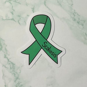 Scoliosis A Little Bent Never Broken Sticker, Scoliosis Awareness Gift ...