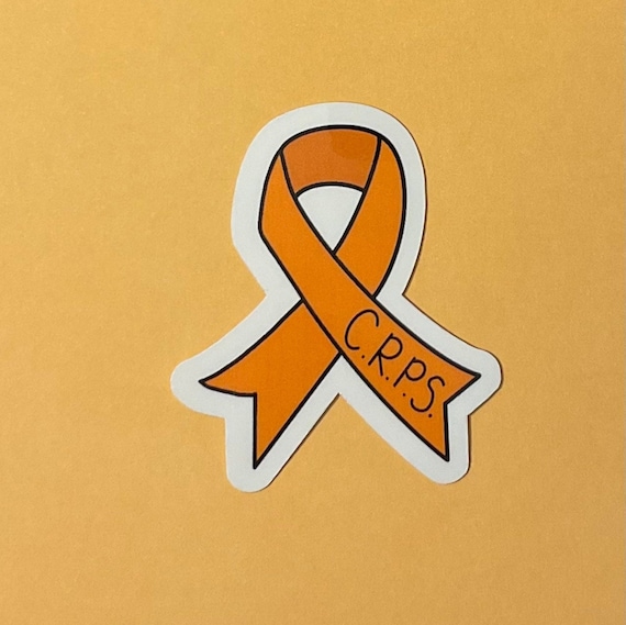 CRPS Awareness Ribbon Sticker Orange Ribbon Chronic - Etsy