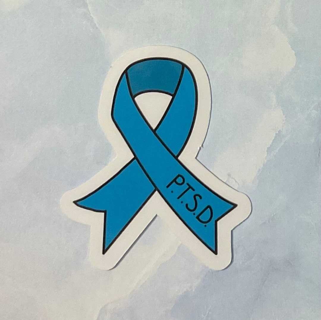 PTSD Awareness Ribbon Sticker | Teal Ribbon | Chronic Illness | Post ...
