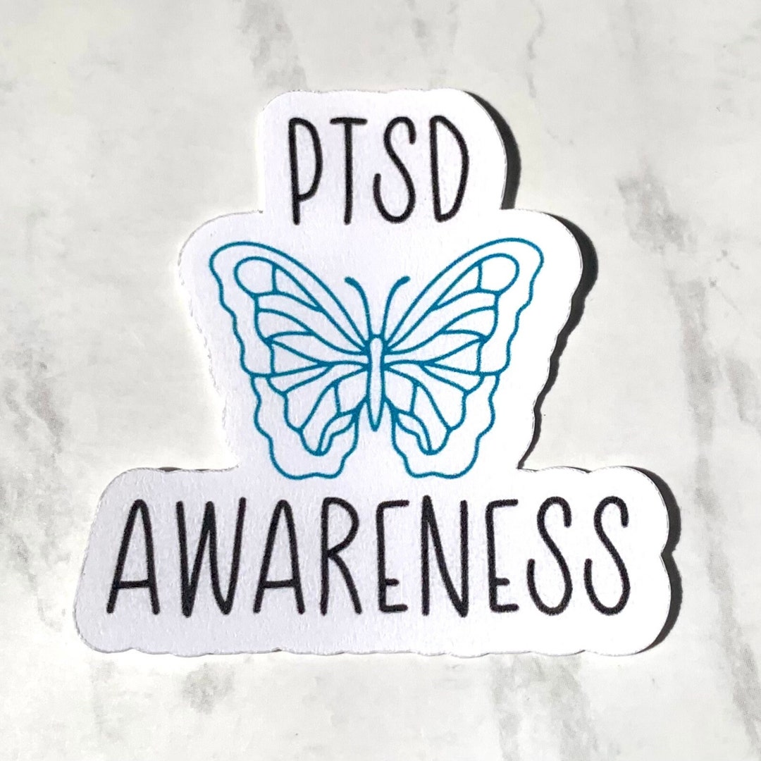 PTSD Awareness Butterfly Sticker | Teal Butterfly | Chronic Illness ...