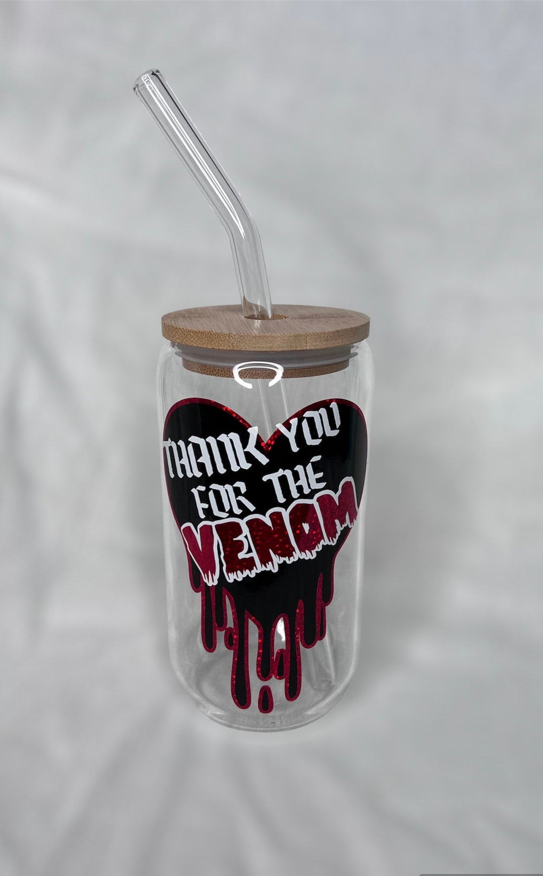 Thank You for the Venom MCR Glass Cup With Lid and Straw| Punk / Emo ...
