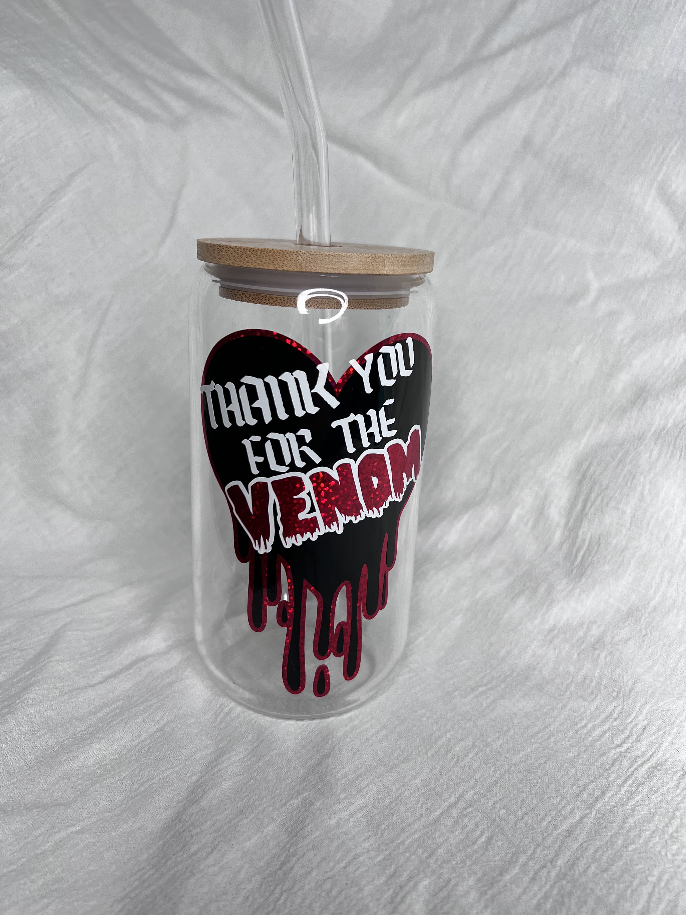 Thank You for the Venom MCR Glass Cup With Lid and Straw Punk / Emo ...