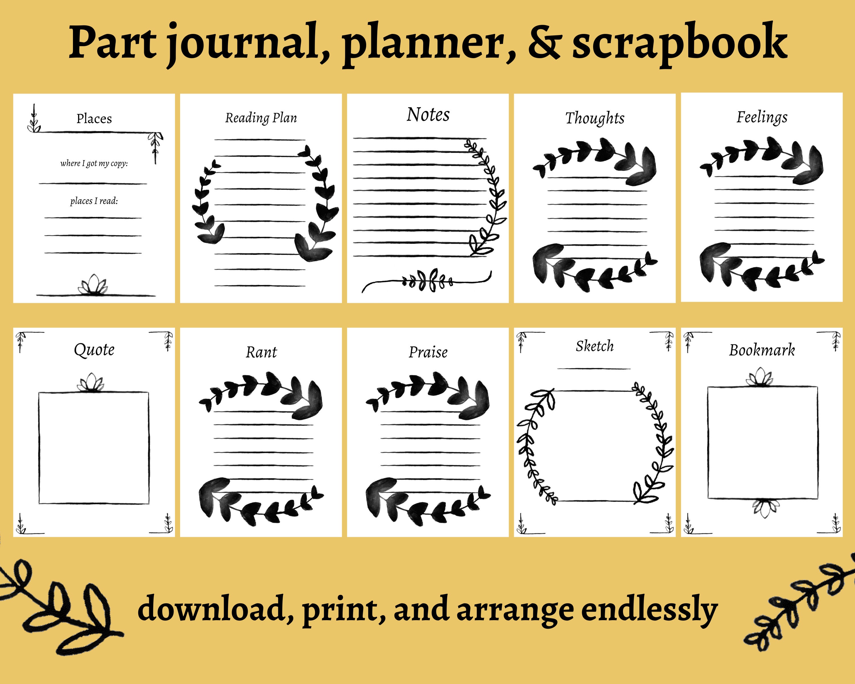 Book Diary | Reading Journal Printable | Gift for Booklovers - Etsy