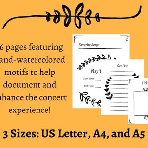 Concert Diary | Concert Journal Printable | Gift for Music Lovers - Etsy
