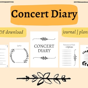 Concert Diary | Concert Journal Printable | Gift for Music Lovers - Etsy