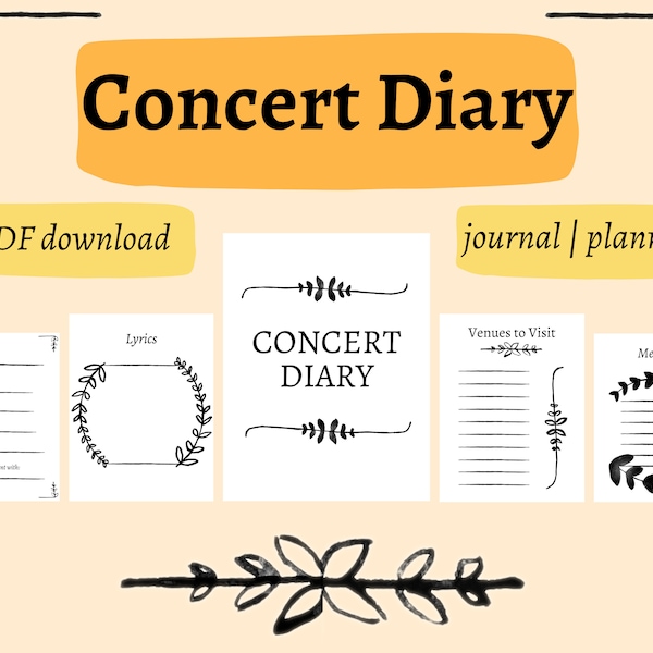 Concert Journal - Etsy