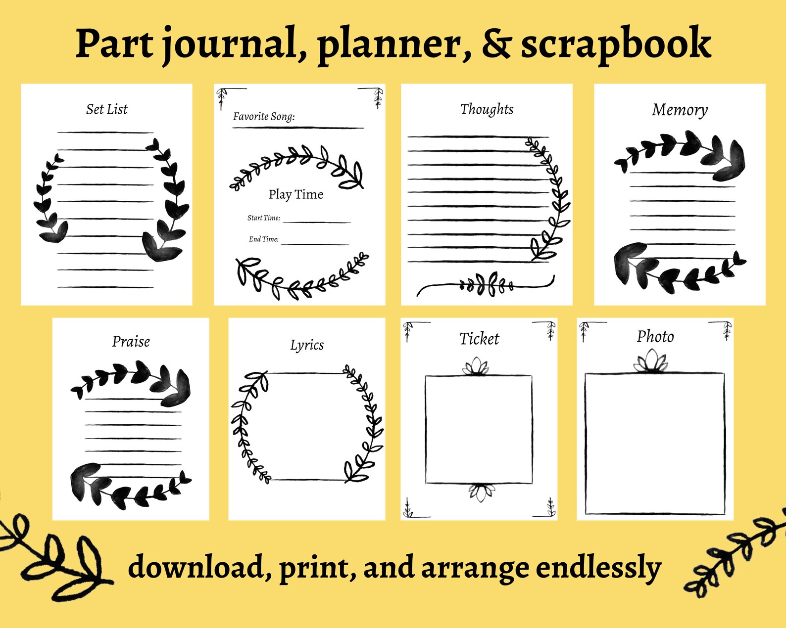 Concert Diary | Concert Journal Printable | Music Lover Gift (digital ...