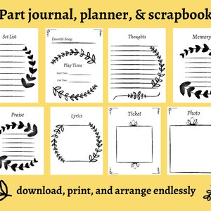 Concert Diary | Concert Journal Printable | Gift for Music Lovers - Etsy