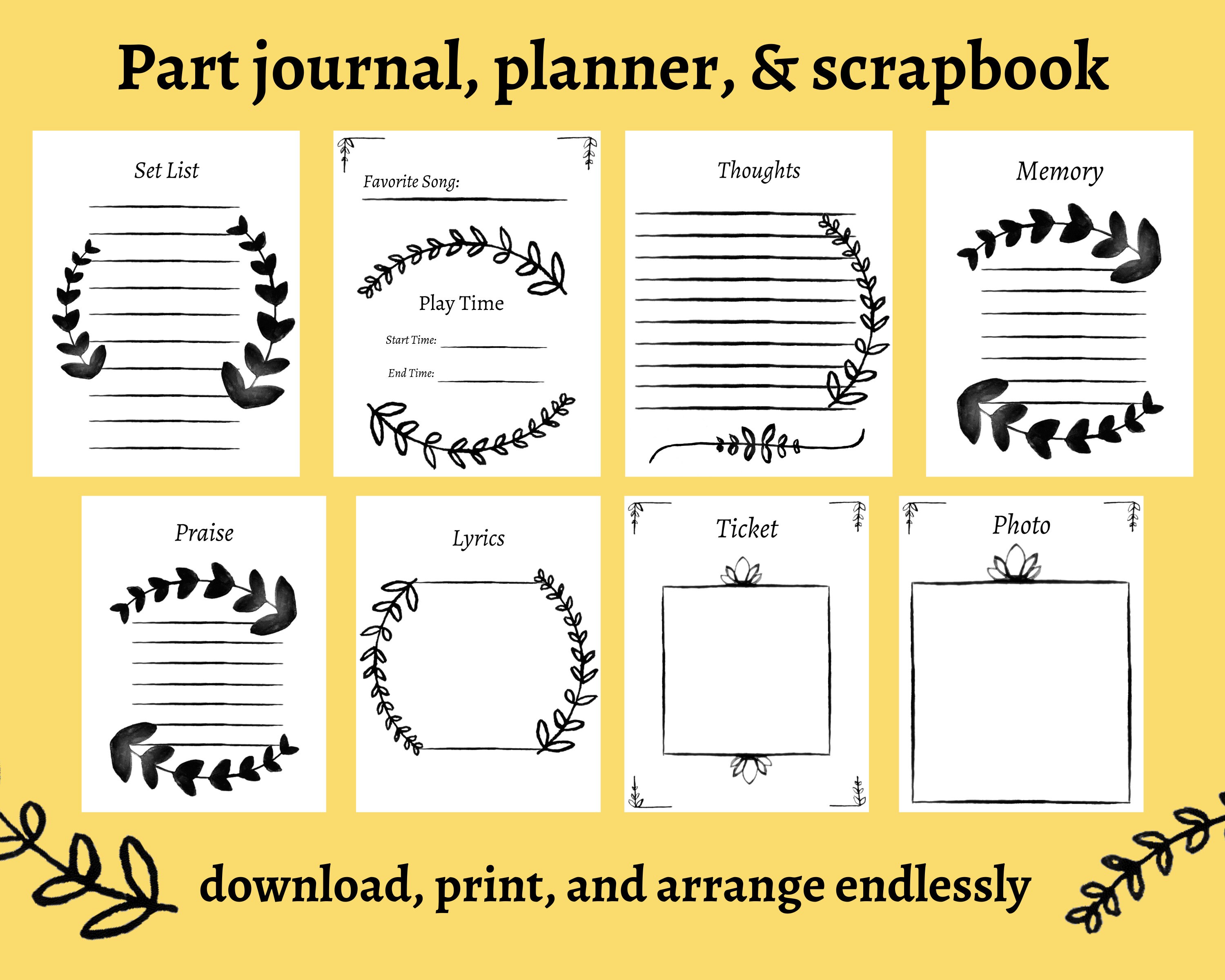 Concert Diary | Concert Journal Printable | Gift for Music Lovers - Etsy