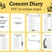 Concert Diary | Concert Journal Printable | Gift for Music Lovers - Etsy