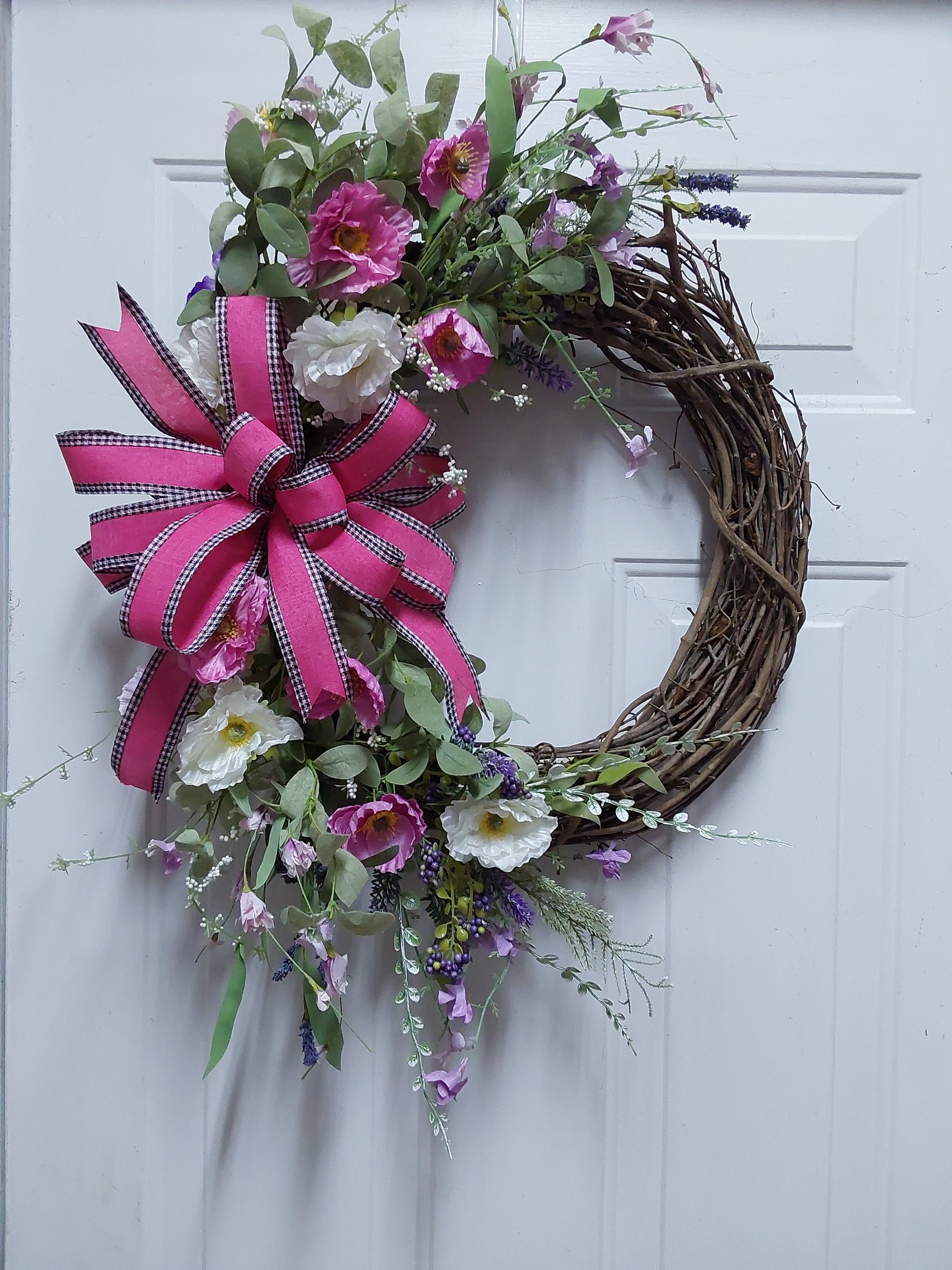 Spring Mixed Flower Grapevine Wreath for Front Door,bright Colored ...