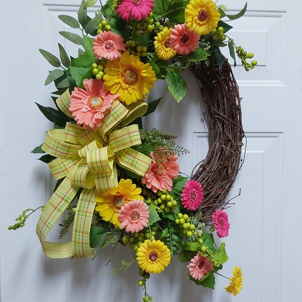 Gerber Daisy Wreath - Etsy