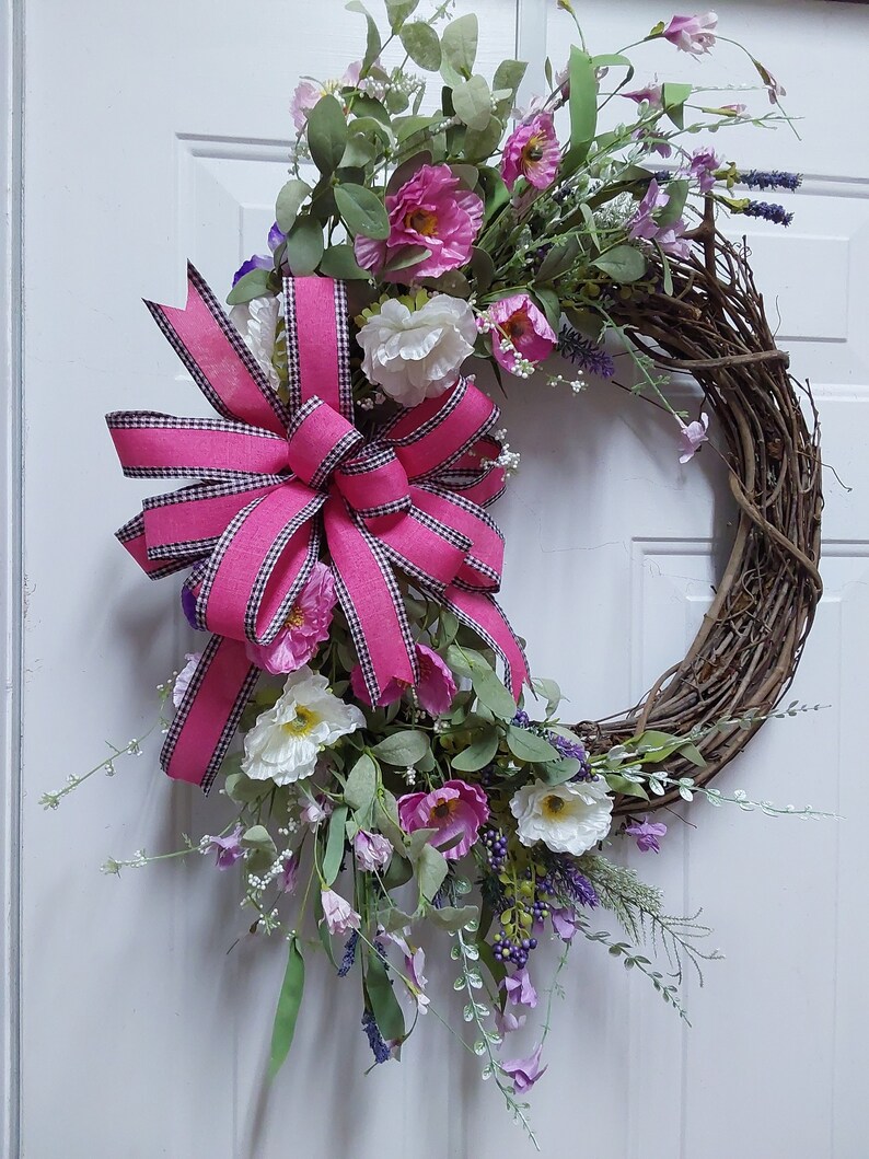 Spring Mixed Flower Grapevine Wreath for Front Door,bright Colored ...