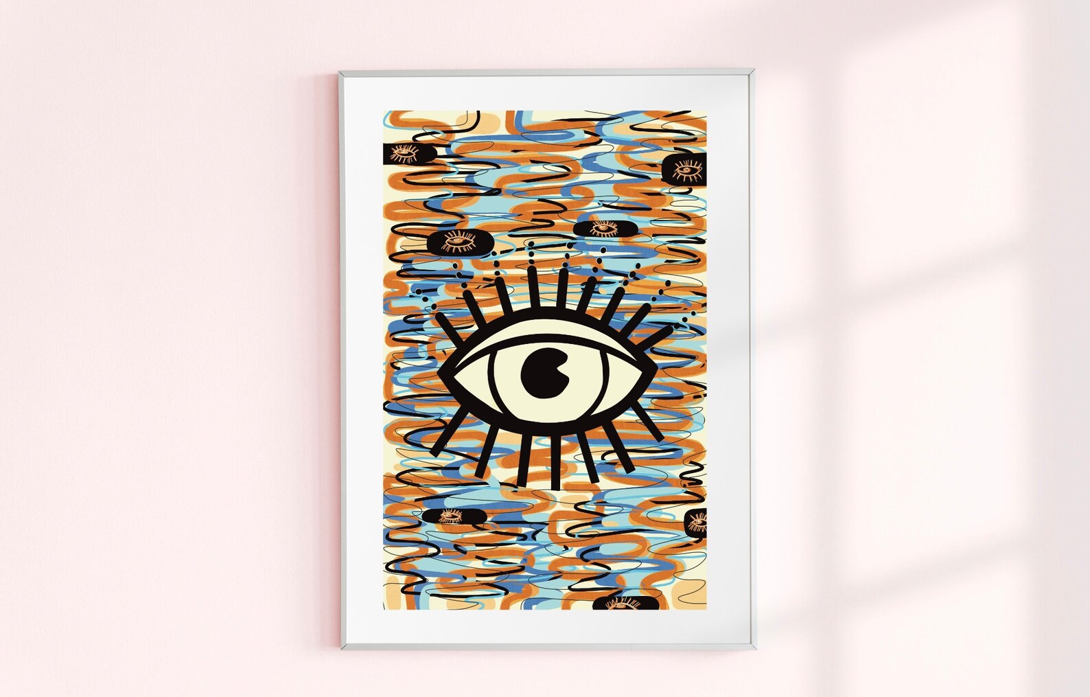 Trendy Retro Evil Eye Art Print, Abstract Wall Decor (digital Download ...