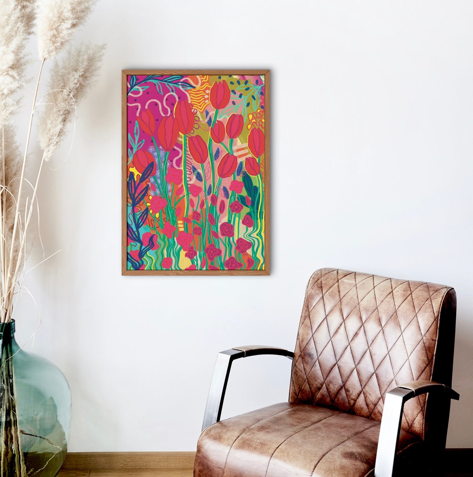 Maximalist Floral Printable Art Print Trendy Maximalist Home - Etsy