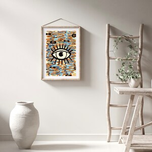 Trendy Retro Evil Eye Art Print, Abstract Wall Decor (digital Download ...