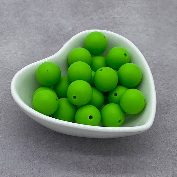 Green Apple 15mm Silicone Beads Round Silicone Bead - Etsy