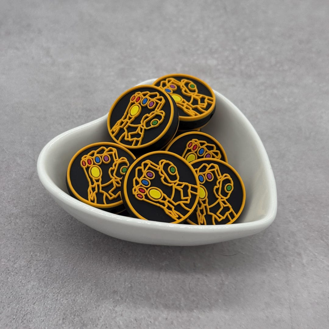 Golden Stone Glove Double-sided Silicone Focal Bead - Etsy
