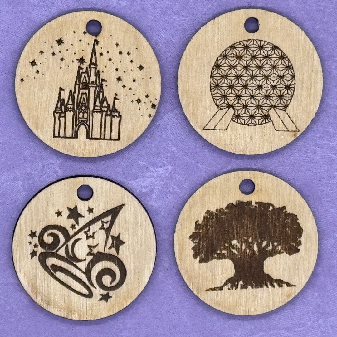Magic World Four Parks Park Hopper Symbols Wooden Charm for Beaded ...