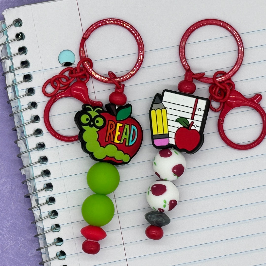Teacher Appreciation Gift Silicone Beaded Bar Keychain - Etsy