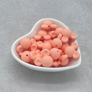 Peach Mouse Head Silicone Beads, Round Silicone Bead, Wholesale Beads ...