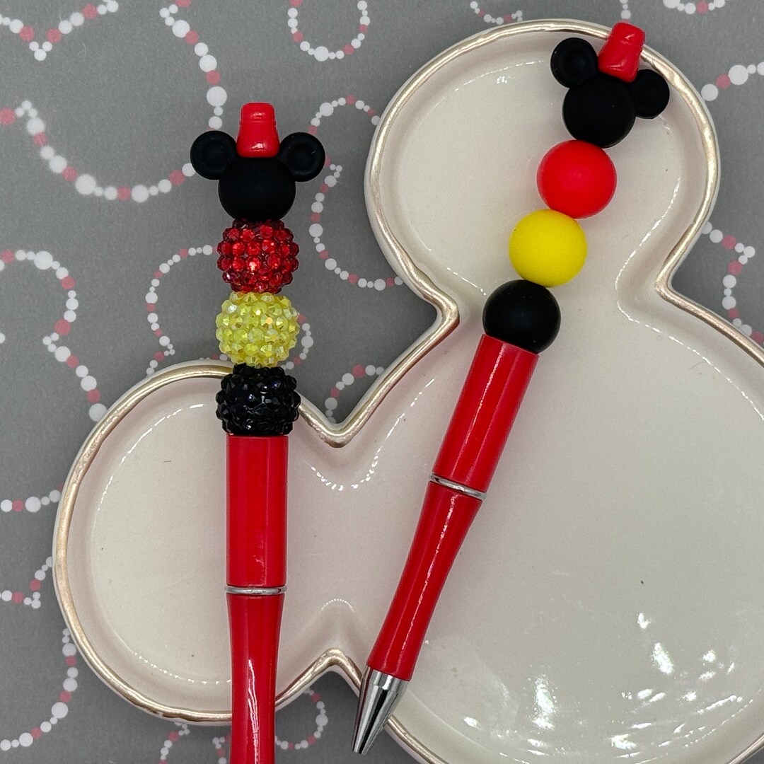 Classic Mr Mouse Rhinestone + Silicone Beaded Pen - Etsy