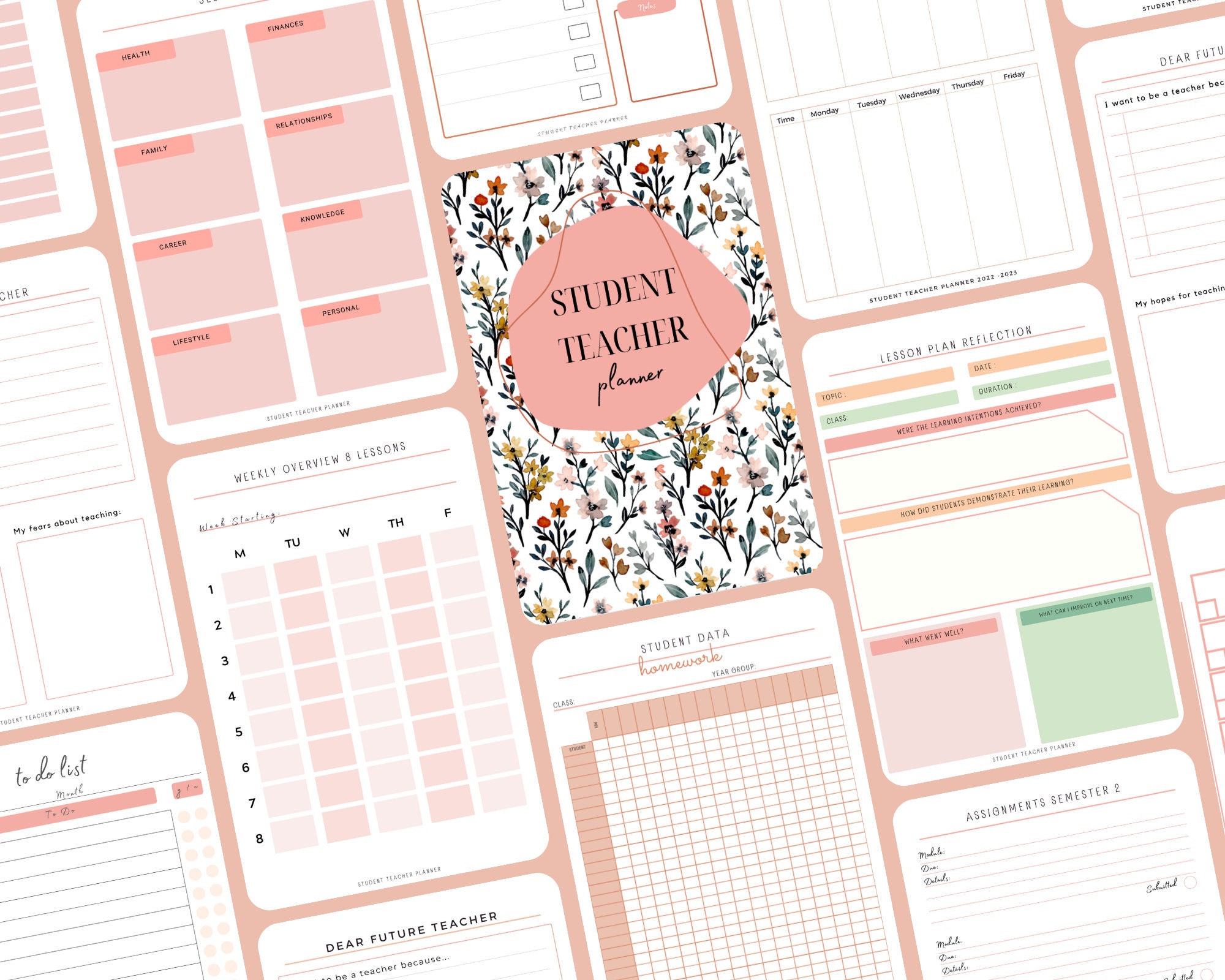 Student Teacher Planner (undated) - Etsy